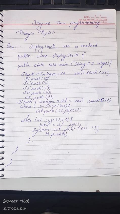 sandeep muhal on linkedin java 100dayschallenge placementprep stack datastructures…