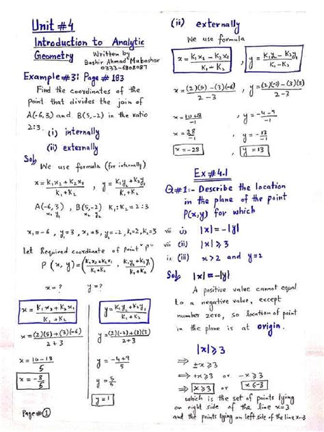Introduction To Analytical Geometry Questions And Answers Pdf