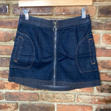 Abercrombie And Fitch Abercrombie And Fitch Dark Blue Denim Zip Up Mini Jean Skirt 0 Grailed