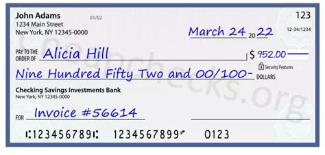 How To Write A Check For 952 Dollars Cheap Checks