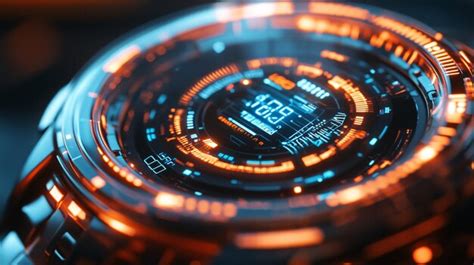 A Closeup Of A Futuristic Smartwatch With A Glowing Holographic Interface Displaying Advanced