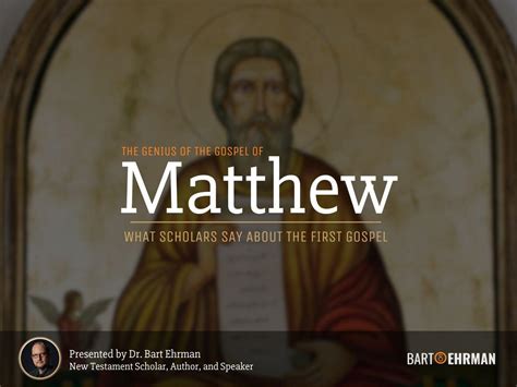 The Genius Of The Gospel Of Matthew What Scholars Say About The First