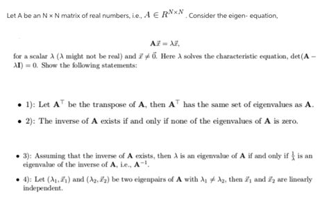 solved rxn let a be an n x n matrix of real numbers i e