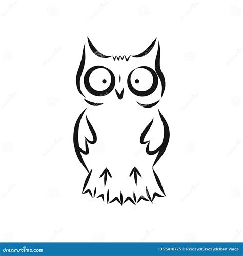 Hand Drawn Owl Vector Illustration Stock Vector Illustration Of