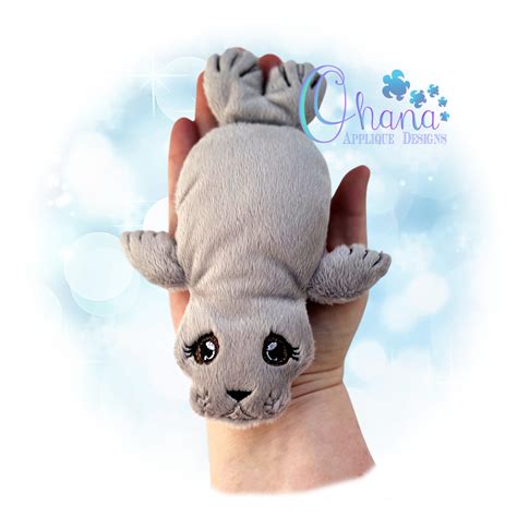 Floppy Seal Stuffie Embroidery Design Ohana Applique Designs