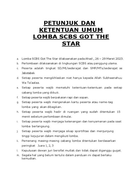 Ketentuan Lomba Scbc Pdf
