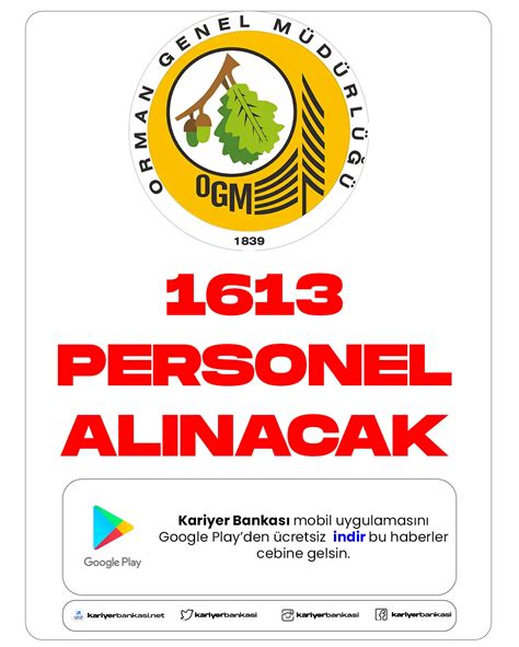 Orman Genel Müdürlüğü 1613 Personel Alacak