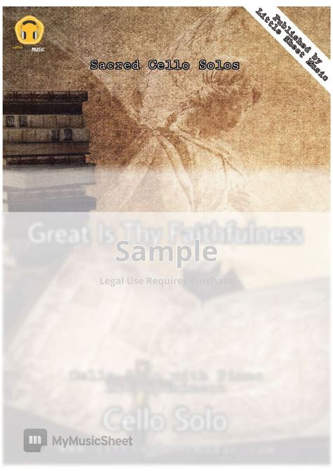 William M Runyan Great Is Thy Faithfulness Cello Solo With Piano Accompaniment Sheets By
