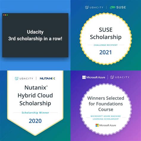 3x Udacity SUSE Scholarship Badge Scholarships Learning Hybrid Cloud