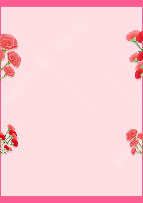 A Mothers Day Border Of Pink Carnations Page Border Background Word