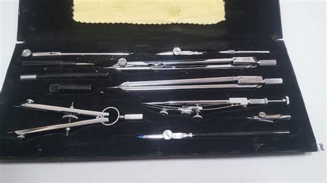 Rare Vintage Bofa Technical Drawing Compass Set D 412 With Case Brand