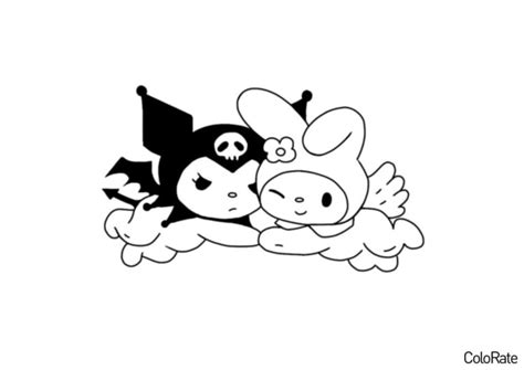 Раскраски Май Мелоди Onegai My Melody распечатать на А4