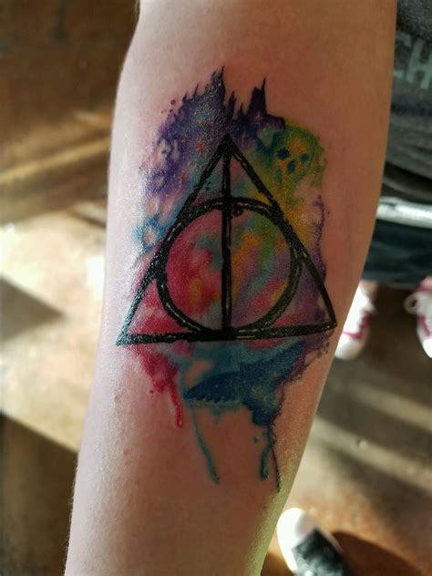 Deathly Hallows Tattoo Done By Nate At Sacred Diamond Tattoo In Des