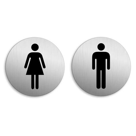 Buy Door Signs Toilet Ladies Gentlemen Set Of 2 Ø 75 Mm Aluminium