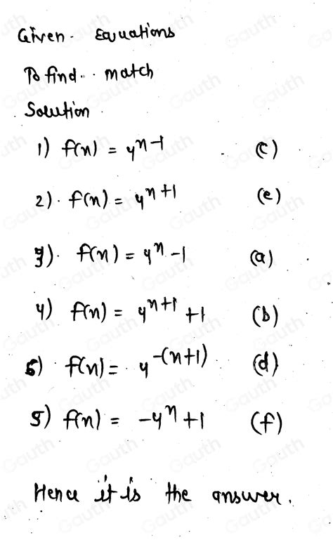 Solved Answer The Following 162 Match Each Function With Its Graph Write The Letter On The