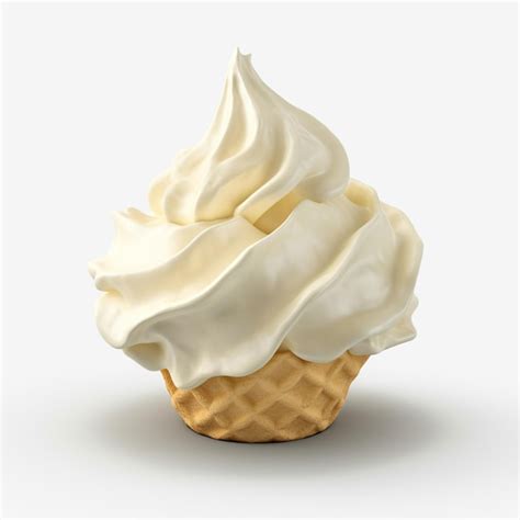 Premium Ai Image There Is A Vanilla Ice Cream Cone With Whipped Cream
