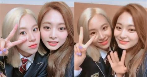 트와이스 쯔위·채영 교복 인증샷 챙과 쯔의 졸업