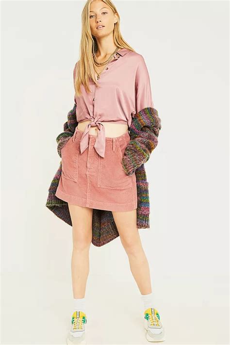 Uo Jenna Lilac Satin Tie Front Shirt Urban Outfitters