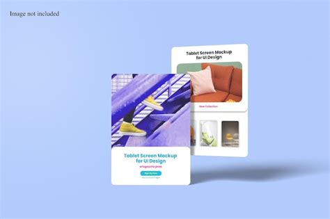 Ui 디자인 프레젠테이션을 위한 전면 보기 태블릿 화면 목업 프리미엄 Psd 파일