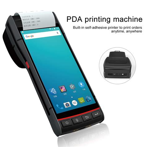 Handheld POS Terminal Mobile Smart PDA Built In Label Sticker Thermal Printer