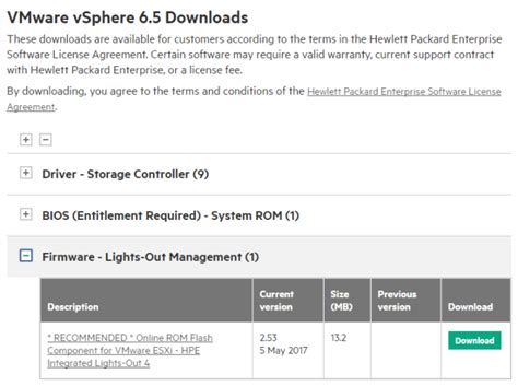 Hpe Firmware Updates On An Esxi 65 Host Water Droplets