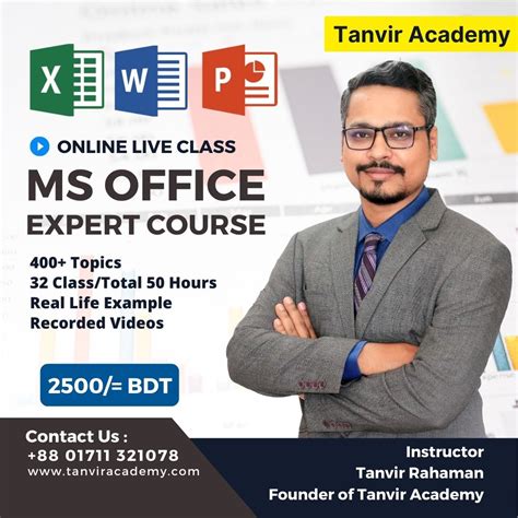 Ms Office Expert Course Online Live Tanvir Academy