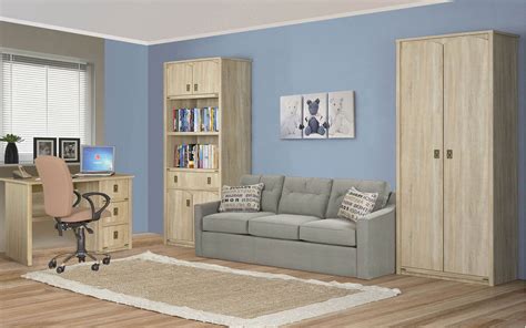 Стелаж Валенсія книжкова шафа 4д 1ш дуб самоа⚡ Купуй за акційною ціною