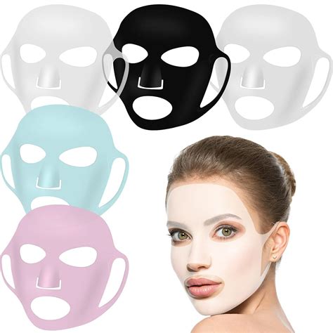 Maitys 5 Pcs Reusable Silicone Face Mask For Sheet Masks