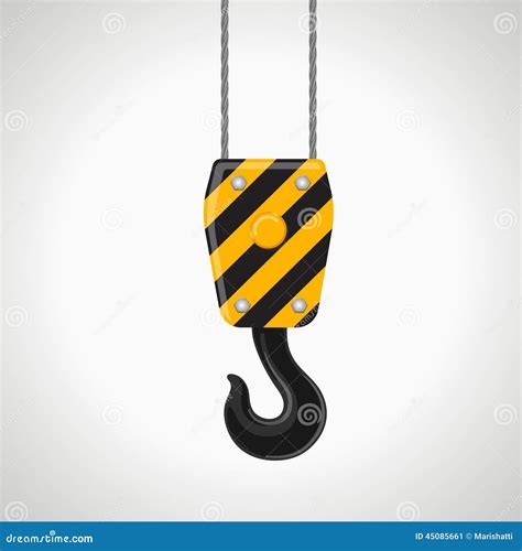 Icône De Vecteur De Crochet De Grue De Construction Sur Le Blanc Illustration Stock