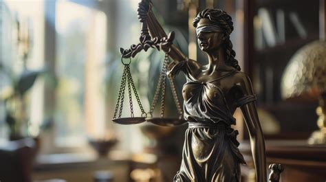 Ai Generated Lady Of Justice Statue Blindfolded Guardian In A Lawyers