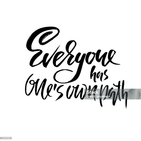 누구나 자신의 경로 것 들 핸드 드라이 브러쉬 레터링 그려 잉크 그림입니다 현대 달 필 구입니다 벡터 일러스트입니다 건조한에 대한 스톡 벡터 아트 및 기타 이미지 Istock