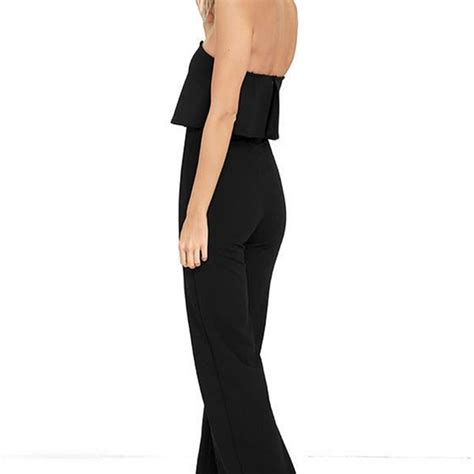Strapless Formal Jumpsuit With Off The Shoulder Design