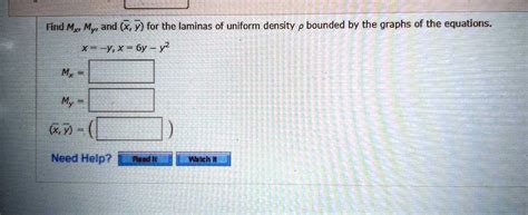 Solved Find Mx My And X Y For The Laminas Of Uniform Density P