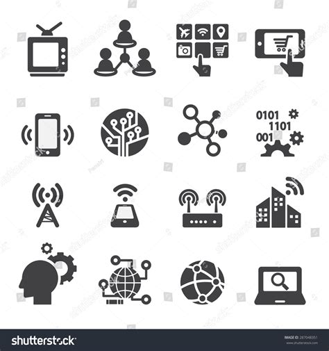Technology Icon Set Stock Vector Royalty Free 287048351 Shutterstock