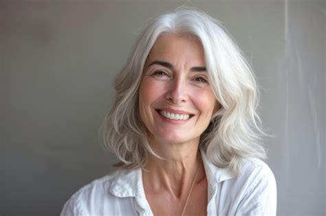 Senior Woman Portrait Smiling Adult Premium Ai Generated Image