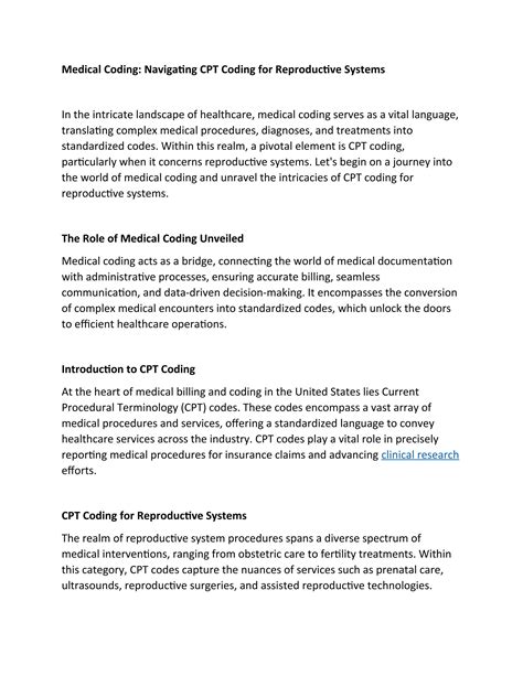 Medical Coding Navigating Cpt Coding For Reproductive Systems By