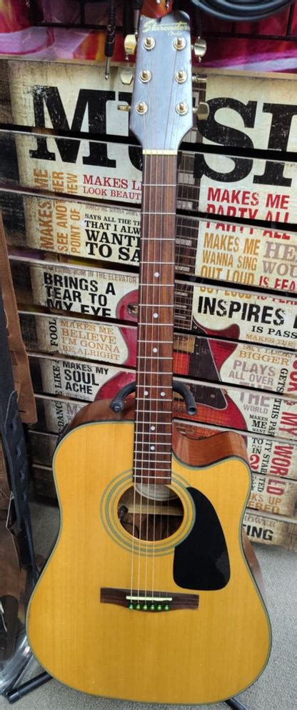 Fender Starcaster Natural Acoustic Electric Guitar W Pickup Used