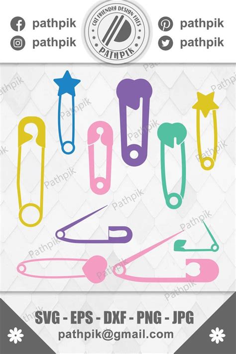 Diaper Pin Svg Safety Pin Vector Diaper Pin Clipart Diaper Pin