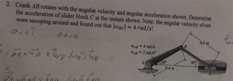 Solved Crank AB Rotates With The Angular Velocity And Chegg