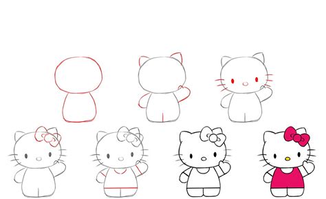 Как нарисовать лицо Hello Kitty