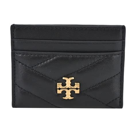 Tory Burch Kira金屬logo牛皮絎縫卡片夾 黑 長夾 Yahoo奇摩購物中心
