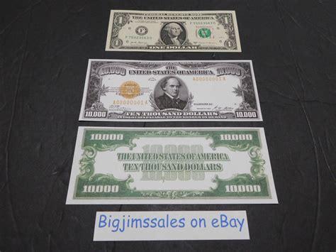 Reproduction Us 10 000 Dollar Bill Series 1928 Orange Seal Money Photo