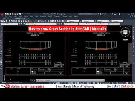 How To Draw Cross Section In Autocad Manually And Calculate Earth Work Quantities Youtube
