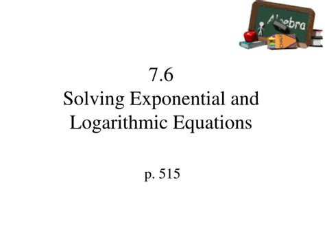 PPT Solving Exponential And Logarithmic Equations PowerPoint Presentation ID