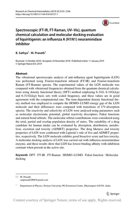 Spectroscopic Ft Ir Ft Raman Uvvis Quantum Chemical Calculation