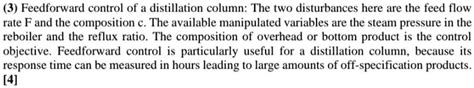 solved feedforward control of a distillation column the two