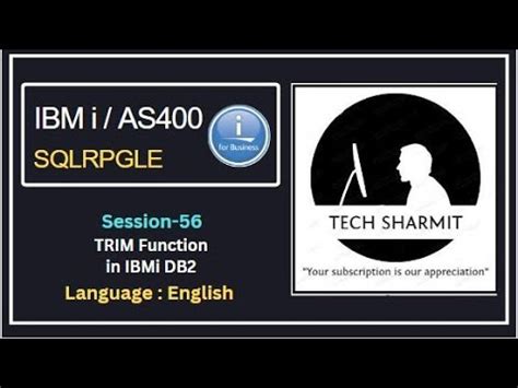 Trim Function In Db2 Sql SQLRPGLE Ibmi Training Sqlrpgle As400