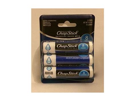 Chapstick Moisturizer Original Lip Balm 3 Sticks Ingredients And Reviews