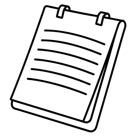 Notepad Outline Coloring Book Page Line Art Illustration Digital