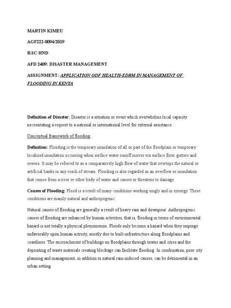 Disaster Management Assignment Pdf